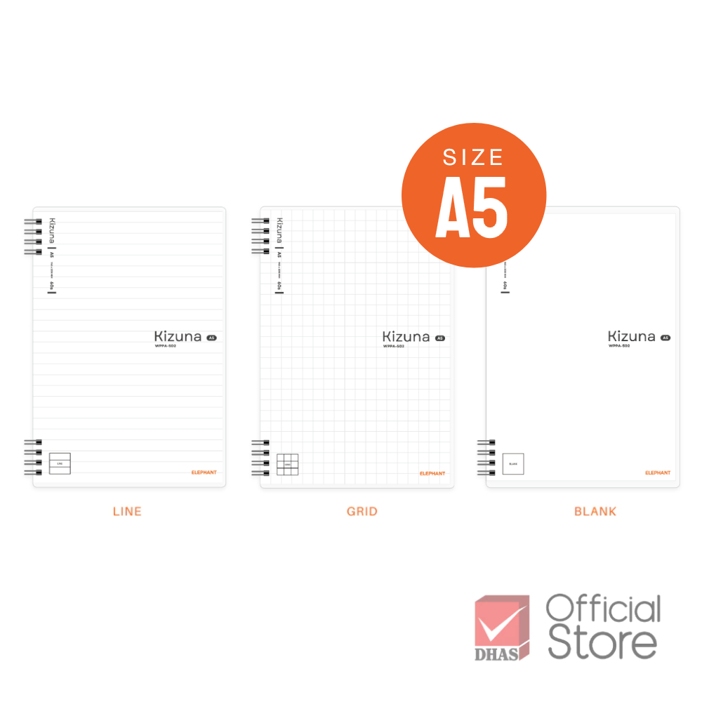 Elephant สมุด สมุดสันห่วง ปกพลาสติก PP ขนาด A5 80G 60S Kizuna จำนวน 1 เล่ม | Shopee Thailand