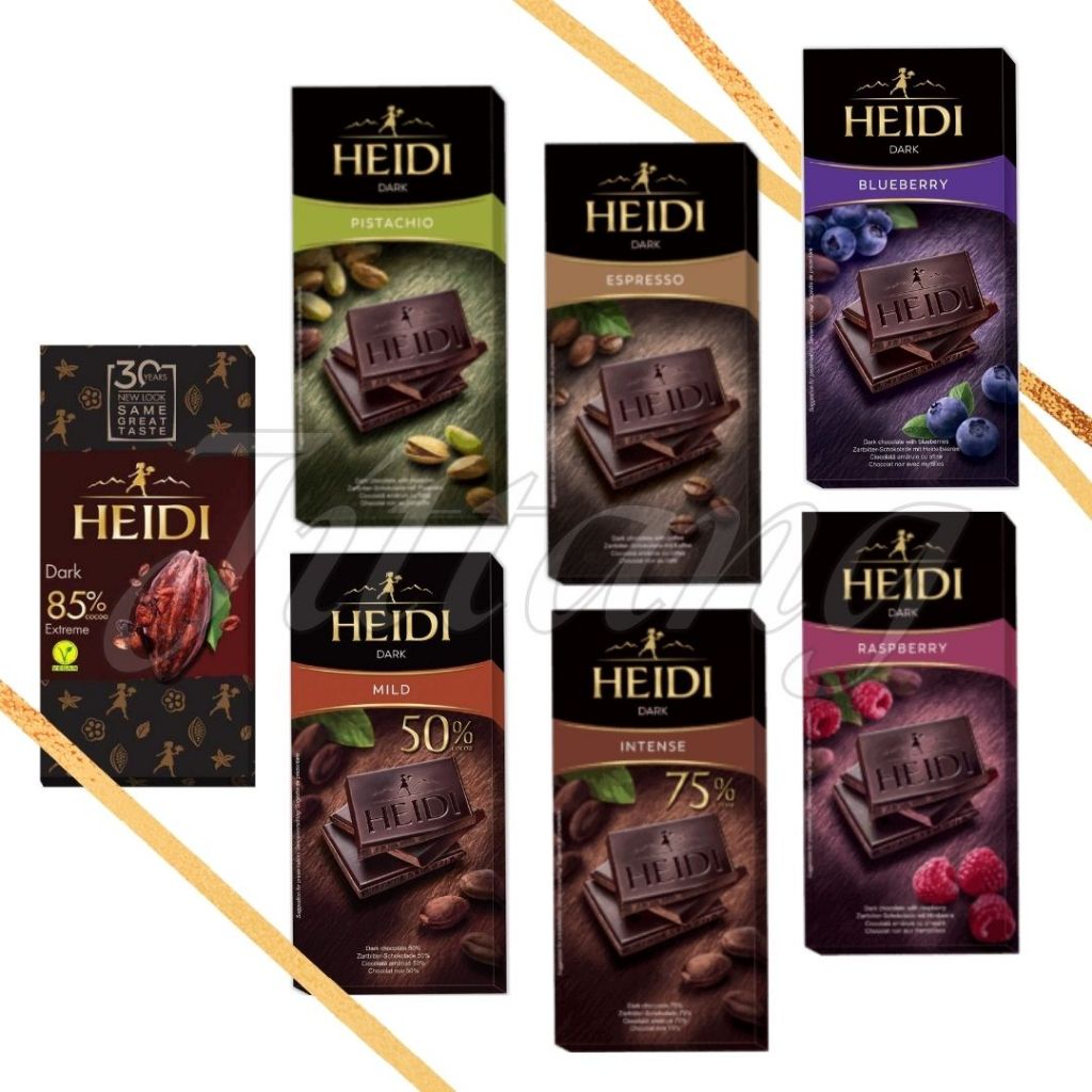 HEIDI Dark Chocolate ช็อกโกแลตจากสวิสเซอร์แลนด์ นํ้าหนัก 80 กรัม มี 7 ...