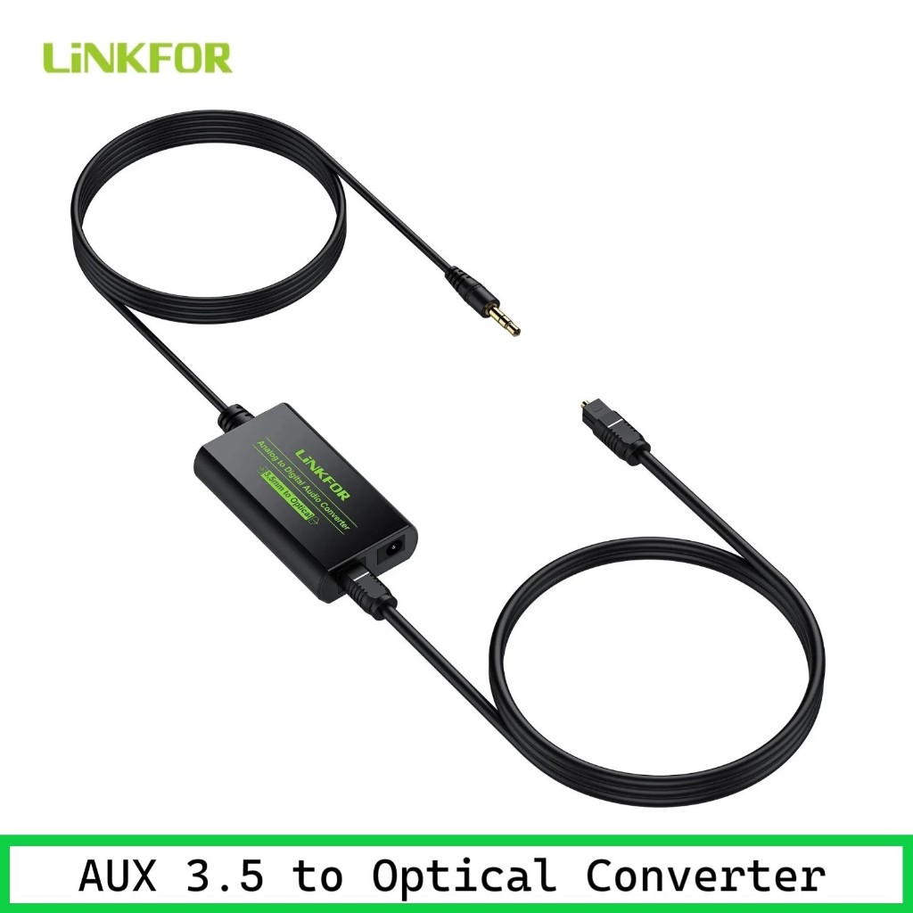 LiNKFOR Analog to Digital Audio Converter AUX 3.5mm or RCA to Digital Toslink SPDIF Optical ...
