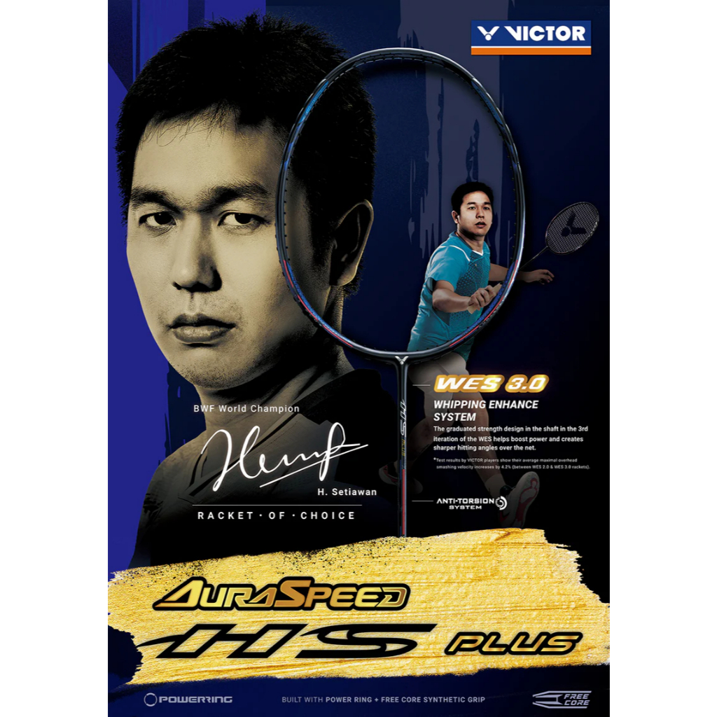VICTOR ไม้แบดมินตัน รุ่น AURASPEED HS-PLUS C (Speed Type) 4UG5/Balance ...