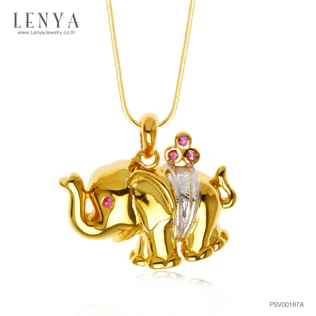 Lenya Jewelry จี้ช้าง เอกลักษณ์ความเป็นไทย เงินแท้ ประดับพลอย ทับทิม ...