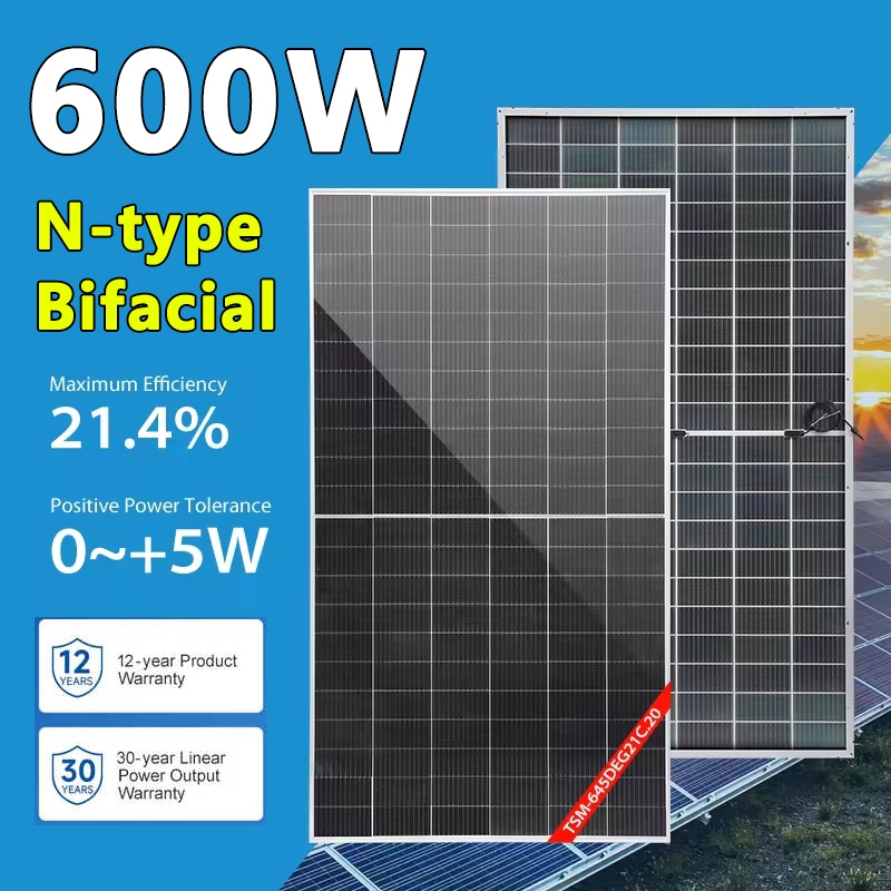 Bifacial N-Type แผงโซล่าเซลล์ solar panel 600W Mono Half Cut Cell 600W | Shopee Thailand