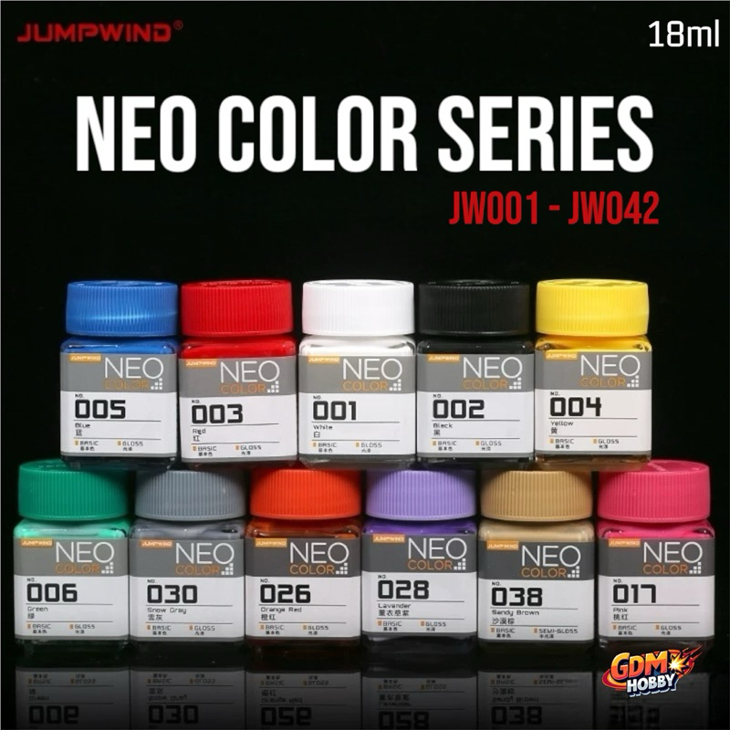 JUMPWIND สีโมเดล NEO BASIC COLOR 18ml สีแอร์บรัชหมวดสีทั่วไป สีสูตรแลค ...