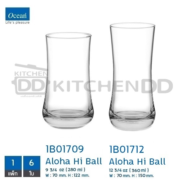 -1 ออเดอร์/ 3 แพ็ก- แก้วไฮบอล Aloha Hi Ball Ocean 280/360 มล. - 1 แพ็ก ...