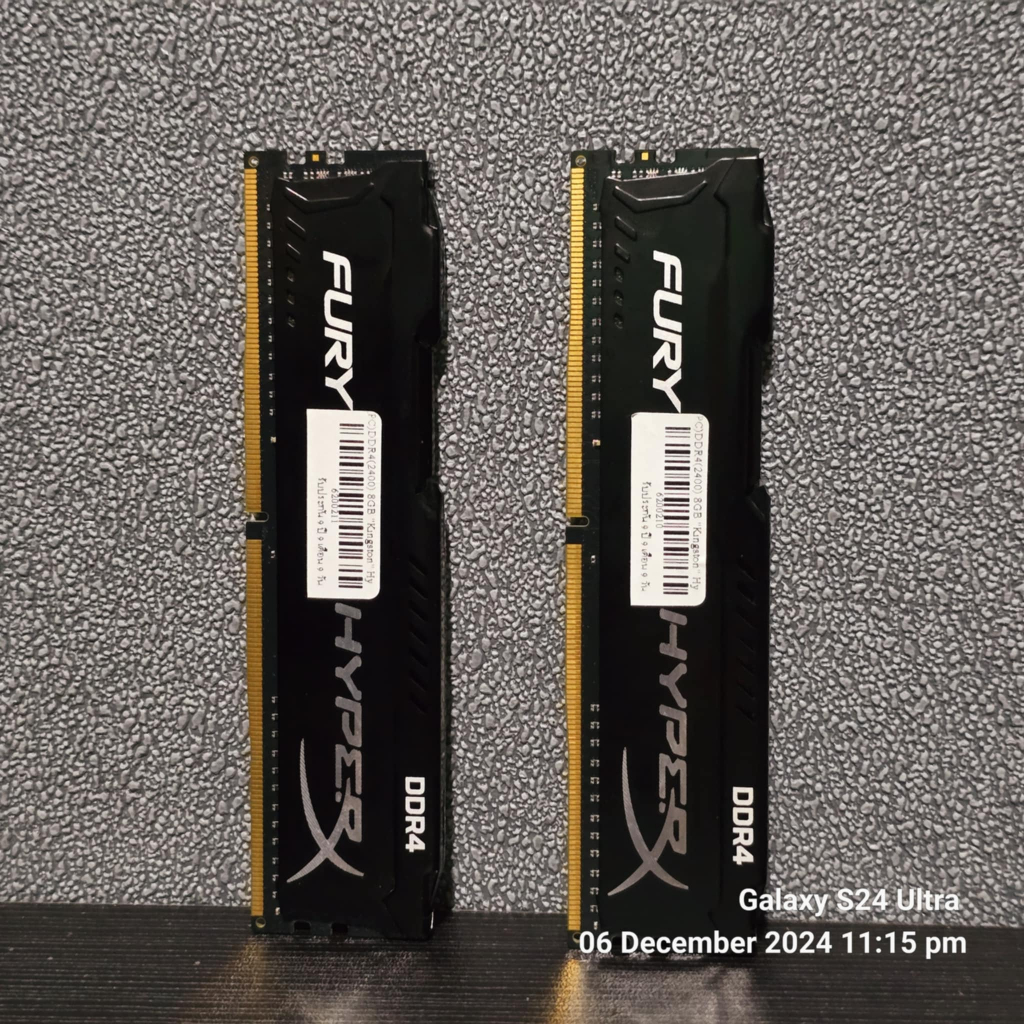 RAM PC DDR4 (แรม) KINGSTON HYPER X FURY 16GB (8X2) BUS 2400MHZ มือ2 ...