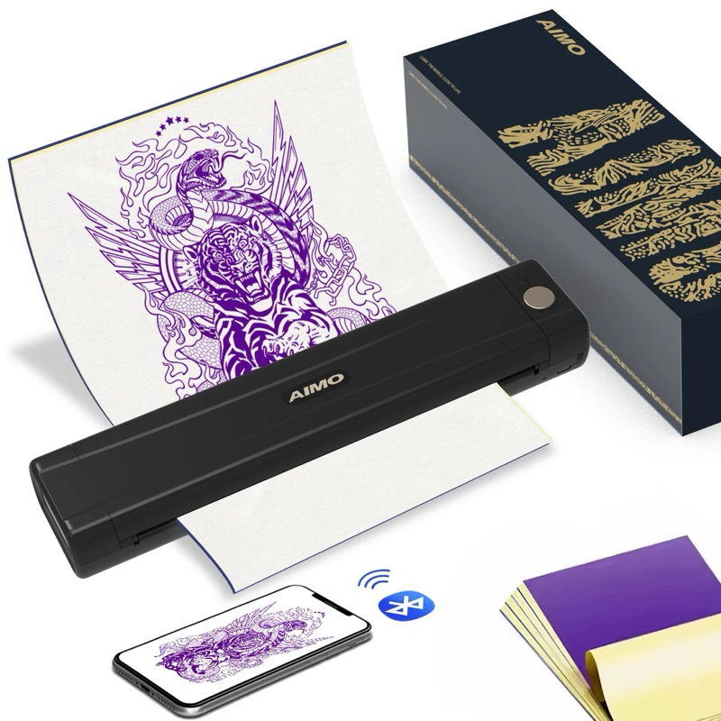 เครื่องพิมพ์ ลายสัก ลอกลาย AIMO High-end M08E-WS portable matte A4 ...