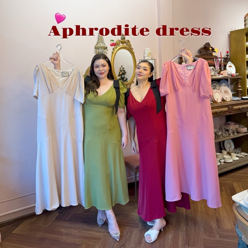 Lady M | Aphrodite dress plussize เดรสคอวีกระโปรงยาวสาวอวบ ใส่ออกงาน ดินเนอร์ หลากหลายสีสัน ...