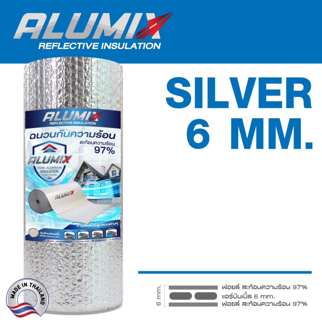 ส่งฟรี Alumix SILVER 6 mm Basic Insulation ฉนวนกันความร้อน สะท้อนความ ...
