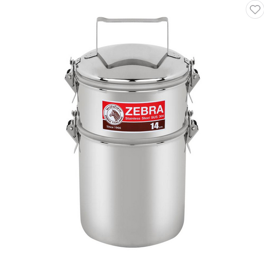 ปิ่นโตสเตนเลส 2 ชั้น ZEBRA SMART LOCK JUMBO | Shopee Thailand