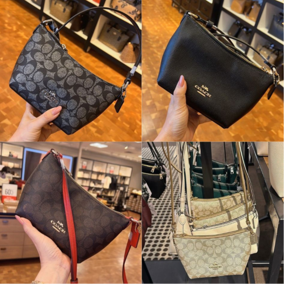 COACH Zip Top Crossbody Bag In Signature Canvas CW338 (ใบเล็ก) | Shopee ...
