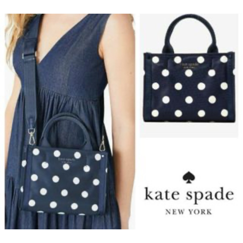 Kate Spade The Little Better Sam Sunshine Dot Mini Tote Rich Navy Multi ...