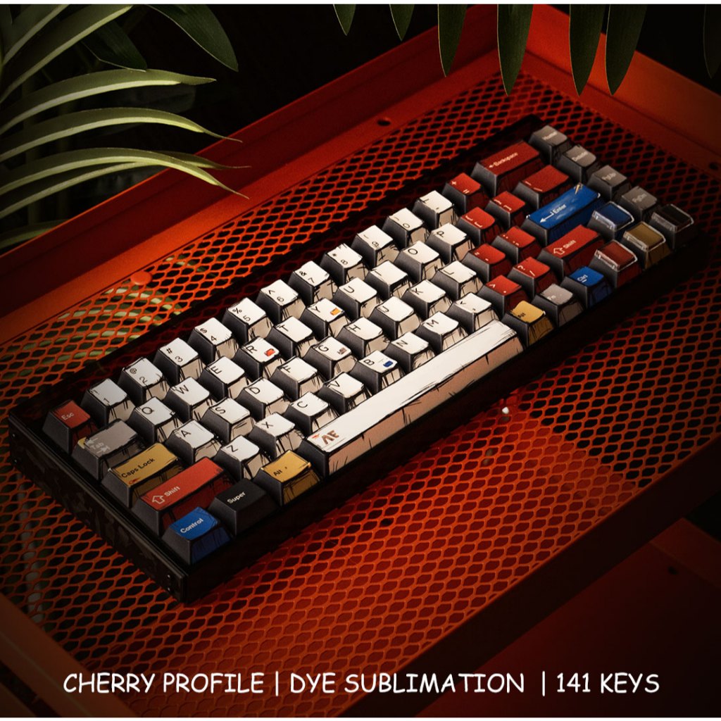 คีย์แคป Comics Mixed Lights keycap 141 ปุ่ม Cherry profile คีย์แคป สำหรับ Mechanical Keyboard ...