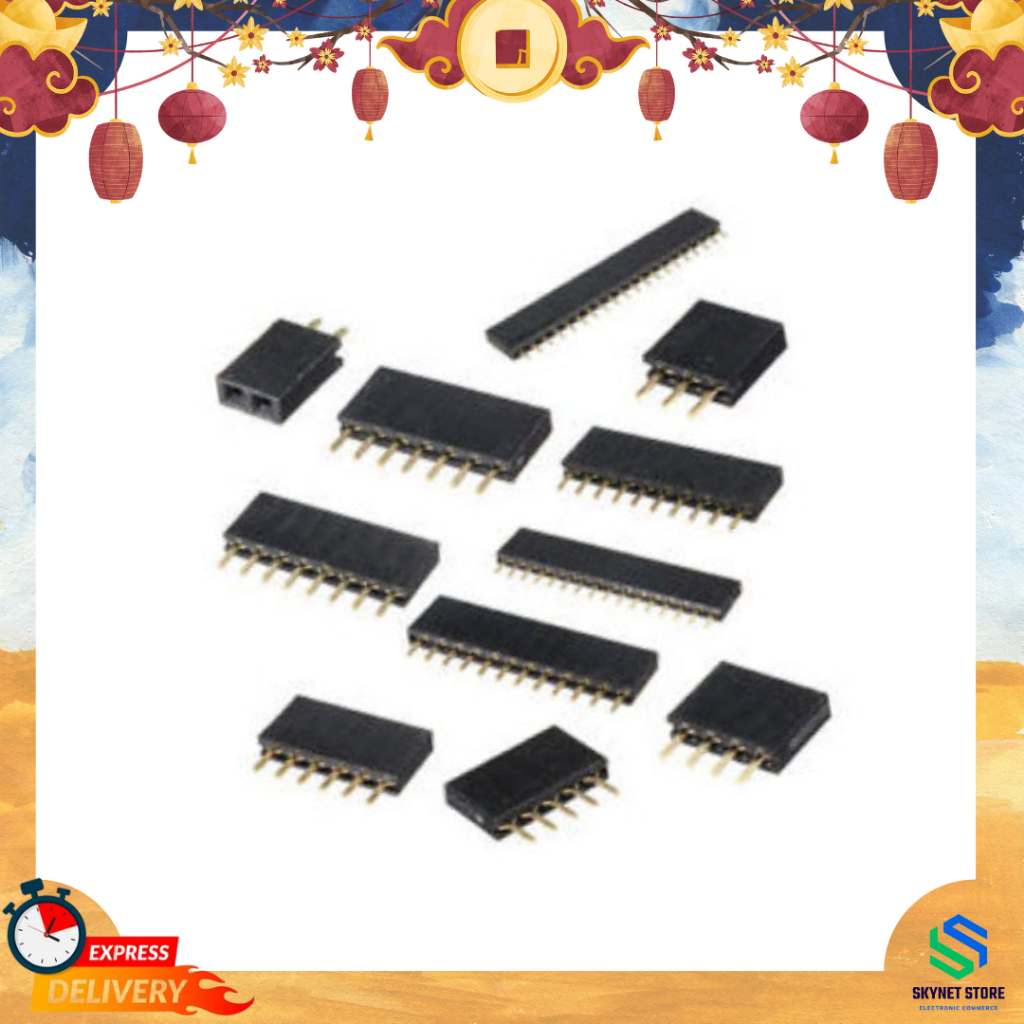 Pin Header Single Row Pin FeMale 2.54mm H= 8mm (1pcs) | Shopee Thailand