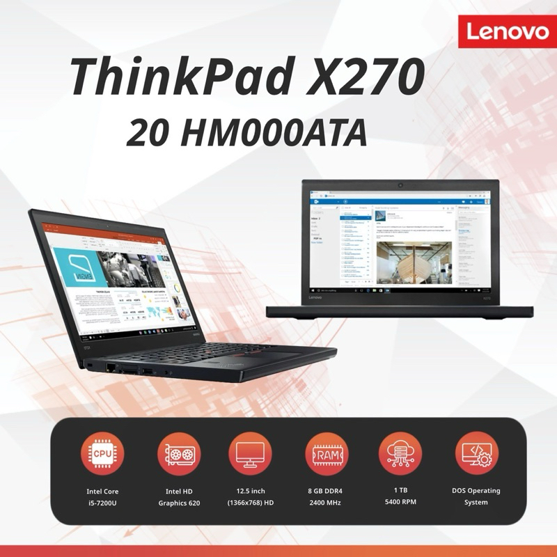 โน๊ตบุ๊ค Lenovo ThinkPad x270 จอ FULL HD มือสอง เครื่องสวย ใช้งานปกติ ...