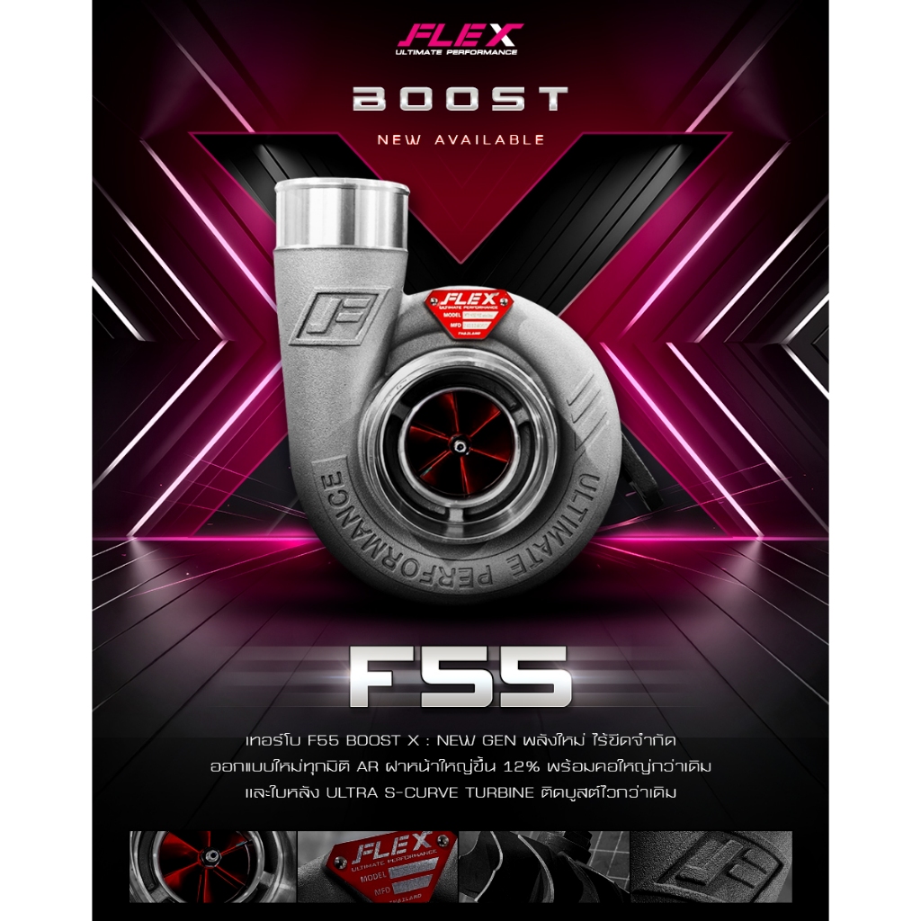 เทอร์โบ FLEX F55 BOOST X NEW GEN พลังใหม่ ไร้ขีดจำกัด ฝาหน้า AR ขนาด ...