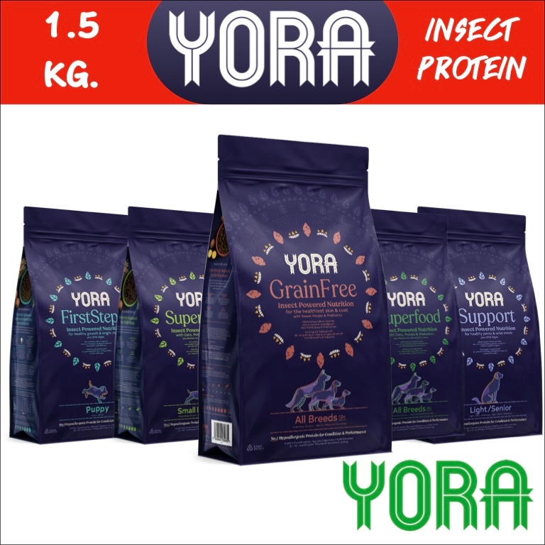 YORA สำหรับสุนัขโตทุกสายพันธุ์ จากโปรตีนแมลง ขนาด 1.5 kg. | Shopee Thailand