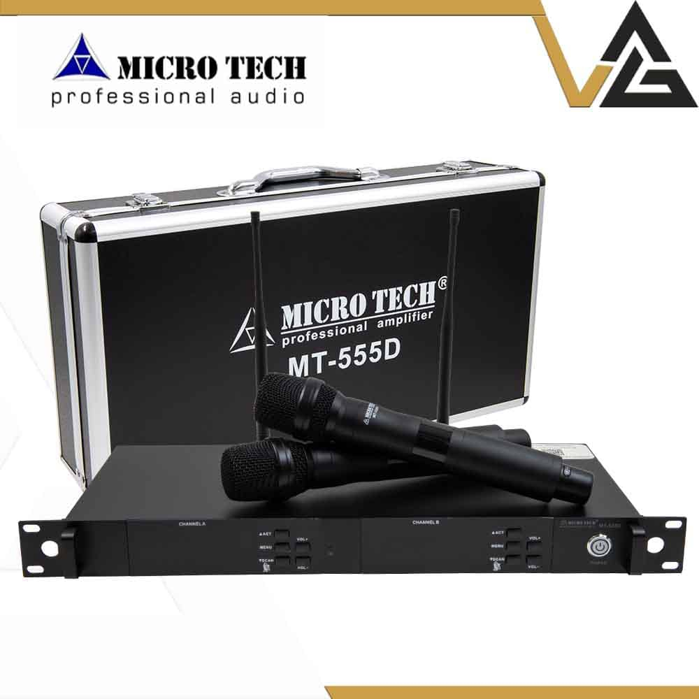 MICRO TECH MT-555D ไมค์ลอยคู่คุณภาพสูง UHF เสียงคมชัด ระยะไกล 50 เมตร พร้อมใช้งานสำหรับทุก ...