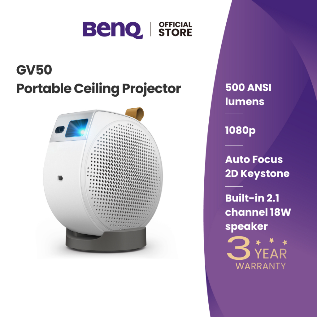 BenQ GV50 1080p 500lm Laser Portable Projector with Google TV ...