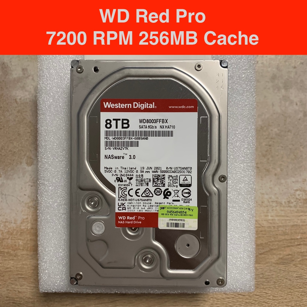 ฮาร์ดดิสก์ HDD WD Red Plus/Pro for NAS WDC WD80EFBX/WD8003FFBX 7200 RPM ...