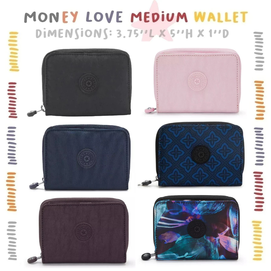 (อัพเดทสีใหม่) (14/22สี) [4] กระเป๋า Kipling Money Love Medium RFID ...