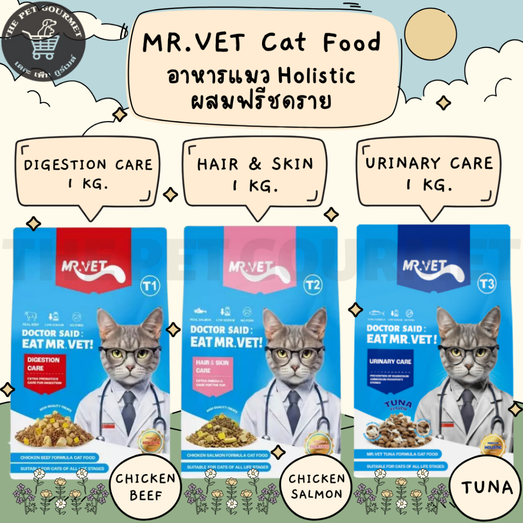 MR.VET Cat Food อาหารแมว Holistic ผสมฟรีชดราย เหมาะสำหรับแมวทุกช่วงวัย ...