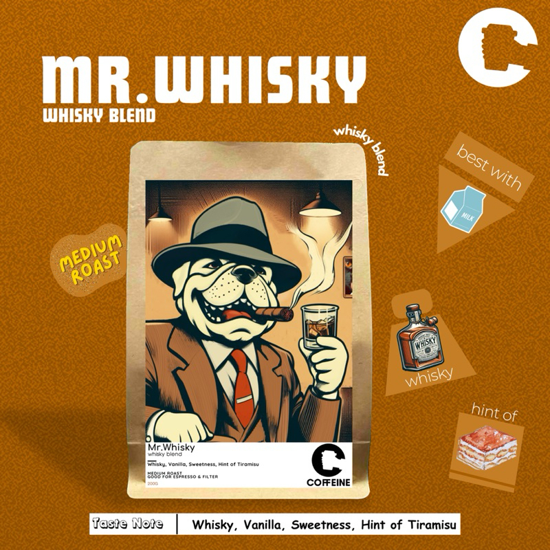 เมล็ดกาแฟคั่วกลาง MR.WHISKY (whisky blend) | Coffeine Roastery | Shopee ...
