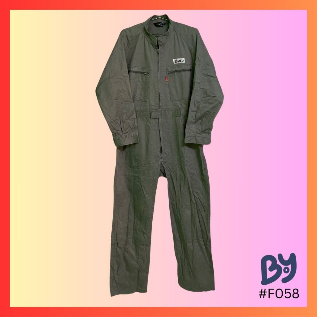 #F058/145 Don size: L ชุดหมี ชุดช่าง สีเขียวขี้ม้าเข้ม | Shopee Thailand