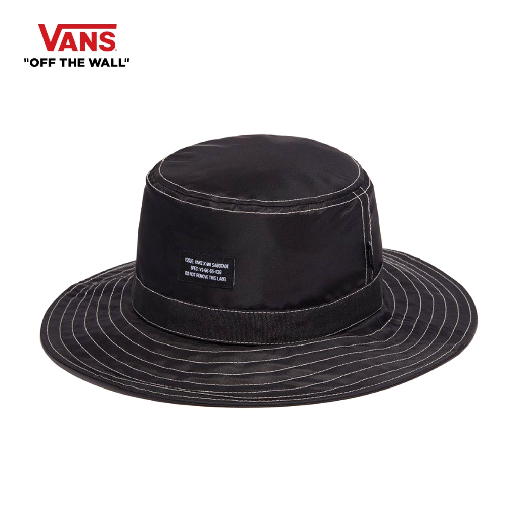 VANS x SABOTAGE SKELETON DRAWCORD BUCKET HAT - BLACK หมวก หมวกบักเก็ต ...