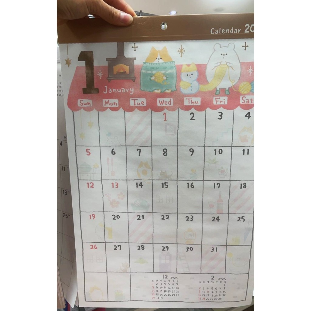 Calender 2025 / 2568 ปฎิทิน ปี 2025 น้องหมี น้องแมว เหมียว / นก น่ารัก ...