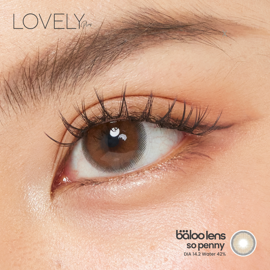 คอนเเทคเลนส์ สีน้ำตาล รายเดือน รุ่น baloolens so penny แถมตลับ | Shopee Thailand