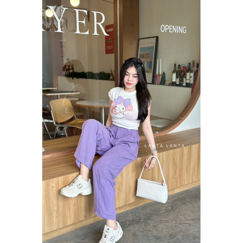 Phapassz - Set 2 ชิ้น เสื้อครอปเย็บน้องหมีน่าชังขนฟู สวยมาก มาพร้อมกางเกงลูกฟูกป้าย A สวย คุ้ม ...