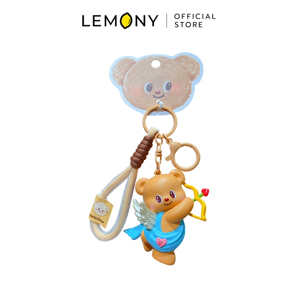 LEMONY Butter Bear cute cupid pendant พวงกุญแจหมีเนย ถือศรธนูส่งความรัก ...