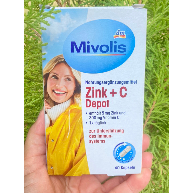 Mivolis Zink + C Depot (zinc + c 300mg) ขนาด60เม็ด รุ่นดูดซึมทั้งวัน ...
