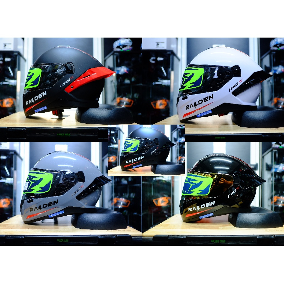 Raiden Force X แถม 3อย่าง ชิลด์ปรอททอง สปอยเลอร์แต่งสีแดง ถุงใส่หมวก หมวกกันน็อค Raiden | Shopee ...