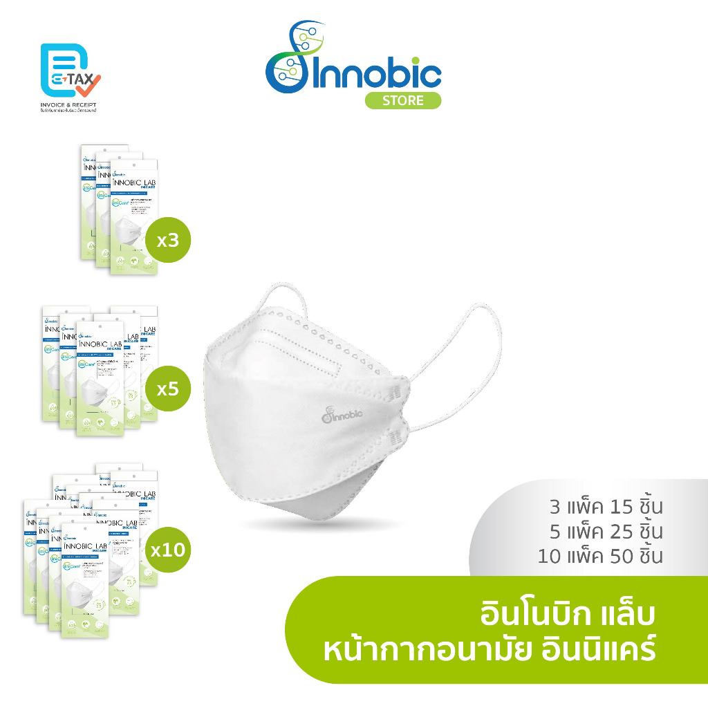 Innobic Lab IniCare Mask หน้ากากอนามัย อินนิแคร์ (3 ซอง, 5 ซอง,10 ซอง ...