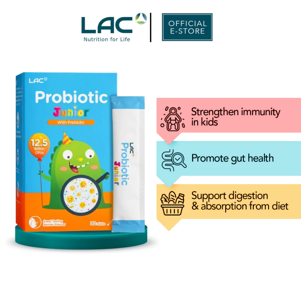 [LAC JUNIOR] Probiotic- 12.5 Billion CFU with Prebiotic (30 sticks ...