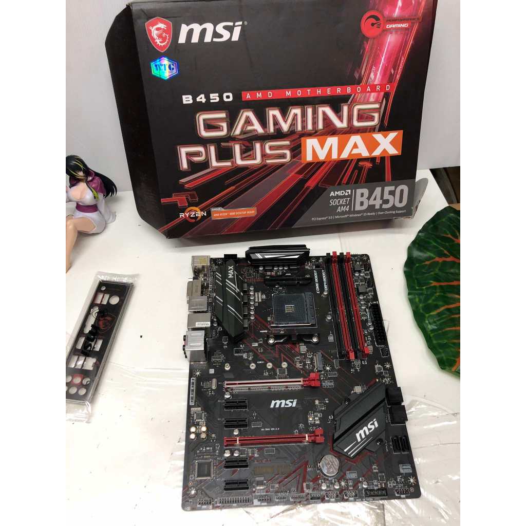 MAINBOARD (เมนบอร์ด) AM4 MSI B450 GAMING PLUS MAX ครบกล่องพร้่อมฝาหลัง ประกันร้าน | Shopee Thailand