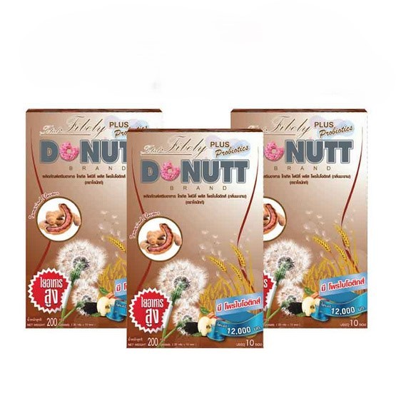 (แพ็ก3กล่อง)Donutt fiber โทเทิล ไฟบีลี่ พลัส โพรไบโอติกส์ ไฟเบอร์ กลิ่นมะขาม 1กล่อง 10 ซอง ...