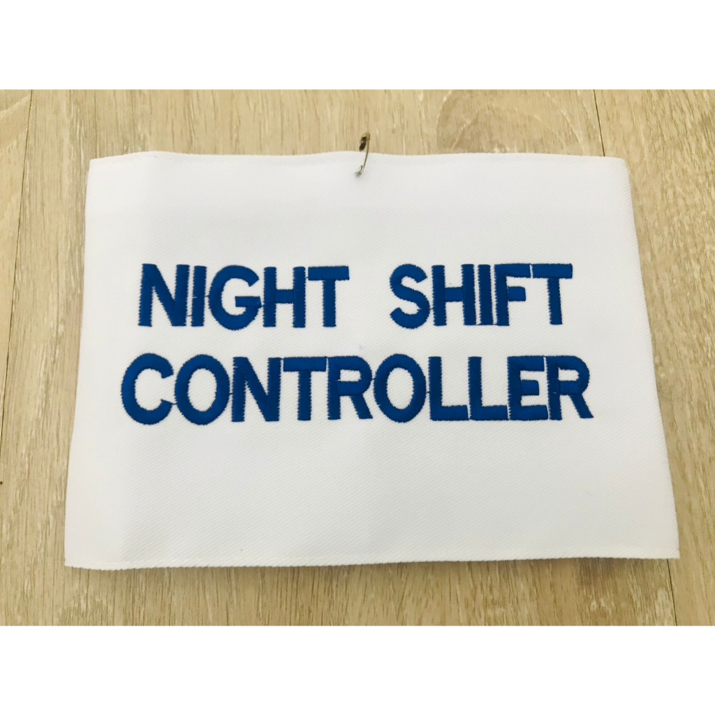 ปลอกแขน NIGHT SHIFT CONTROLLER แบบมีตีนตุ๊กแก พร้อมเข็มกลัด | Shopee ...