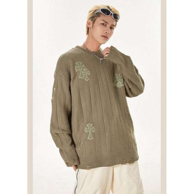 เสื้อไหมพรมแขนยาว cross holy sweater | Shopee Thailand
