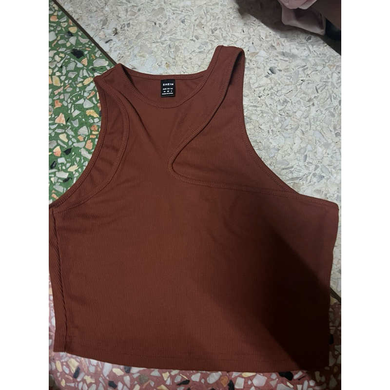 cop top shein สีน้ำตาล | Shopee Thailand