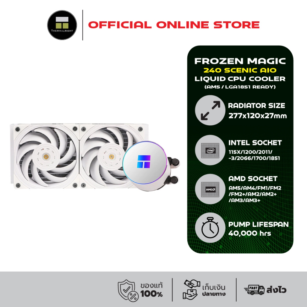 Thermalright Frozen Magic 240 Scenic AIO Liquid CPU Cooler (AM5/LGA1851 ...
