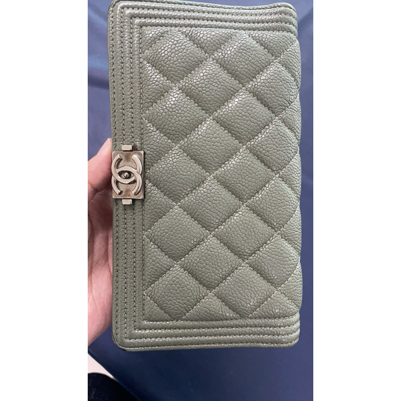 กระเป๋าสตางค์ chanel มือสองสีเขียวเหนี่ยวทรัพย์สภาพดี shop paragon ...
