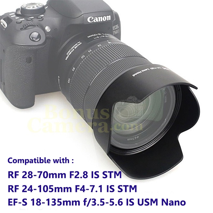EW-73D ฮู้ดเลนส์ Canon RF 24-105mm F4-7.1 IS STM,RF 28-70MM F2.8 IS STM ...