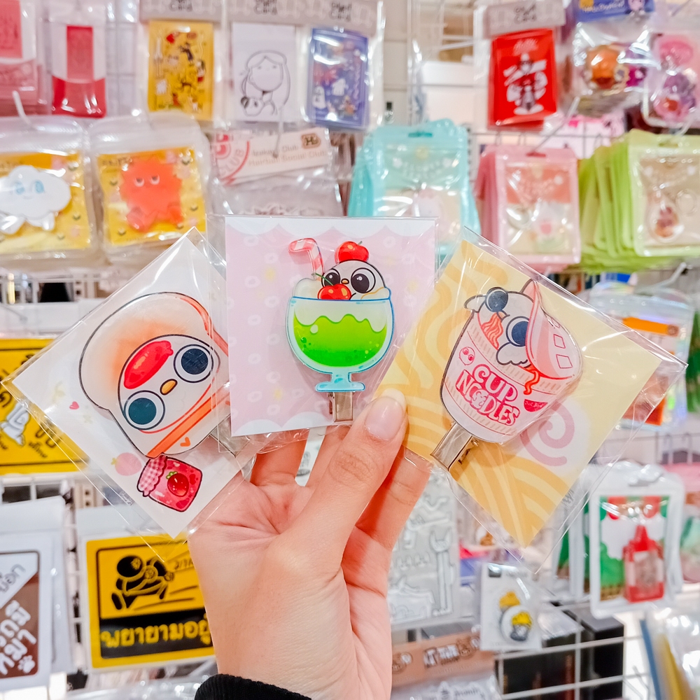 Hair Clip กิ๊บติดผม ลาย เมื่อนกตาแป๋วรวมร่างกับอาหาร มีหลายเมนูเลยนะ ...