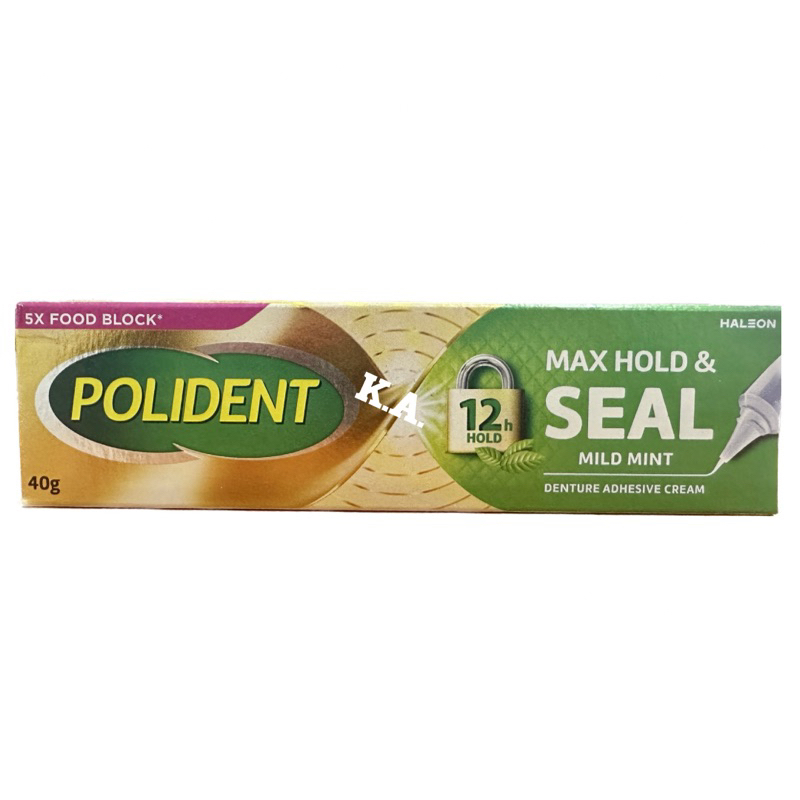 POLIDENT CREAM MAX HOLD AND SEAL โพลิเดนท์ ครีม แม็กซ์โฮล แอนด์ ซีล 40G ...