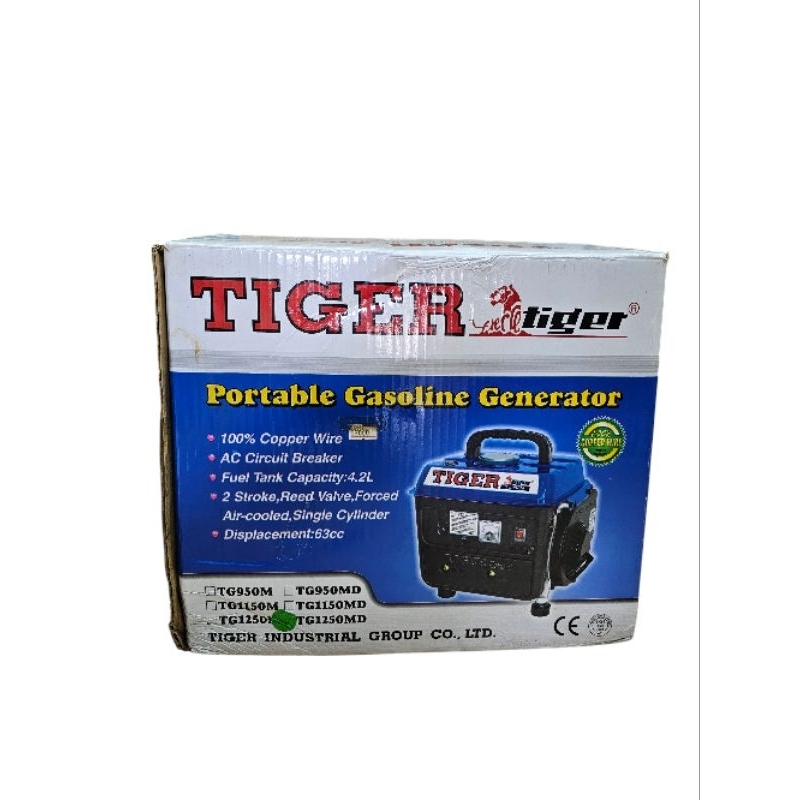 Tiger เครื่องปั่นไฟ 900W ใช้น้ำมัน TG1250MD Portable Gasoline Generator ...