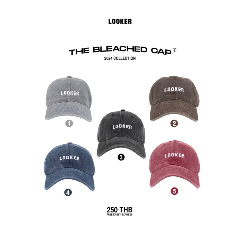 LOOKER - THE Bleached Cap หมวกแก็ปผ้าฟอก 5 สี | Shopee Thailand
