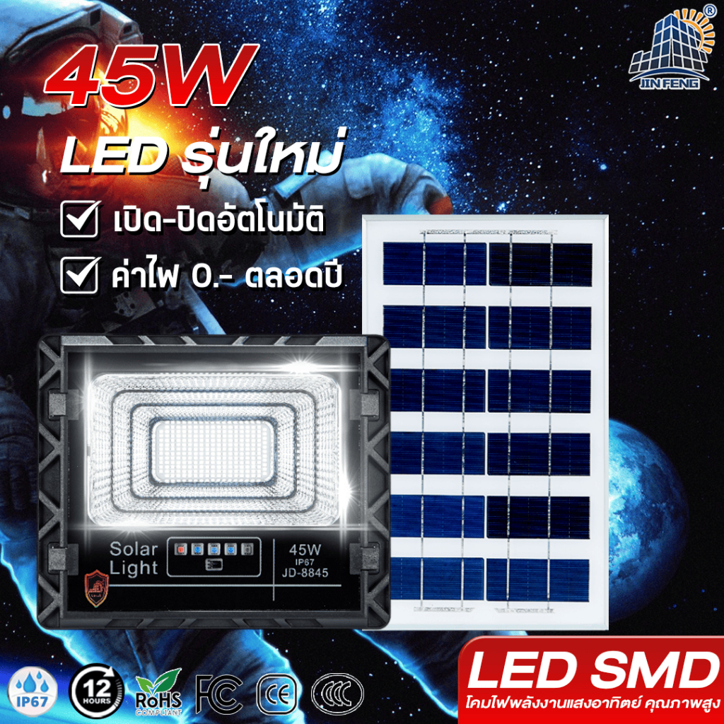 JD-8845 Solar Cell Spotlight ไฟพลังงานแสงอาทิตย์ ไฟ LED จุดไฟ Solar ...