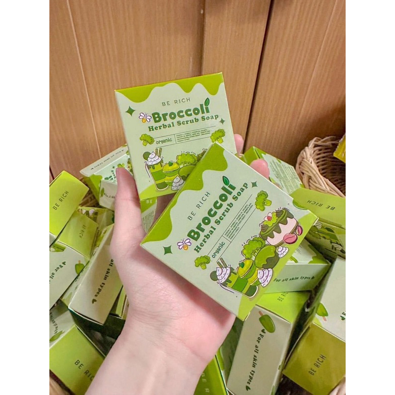 ( เปิดบิล 10 ก้อน ) สบู่สครับบล็อคโคลี่ Broccoli Scrub Soap บีริช สครับ ...